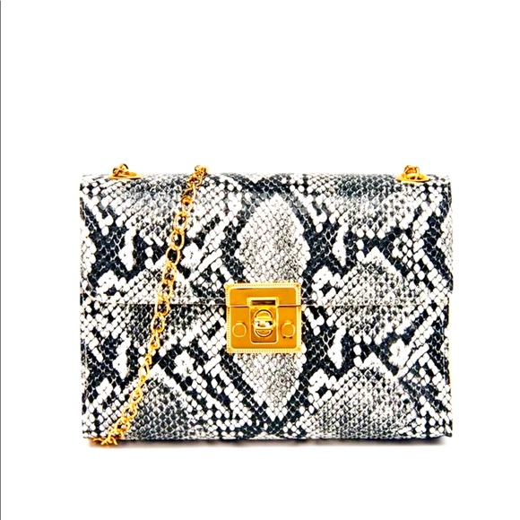 SHEIN | Bags | Nwt Locking Snakeskin Pattern Crossbody Bag | Poshmark